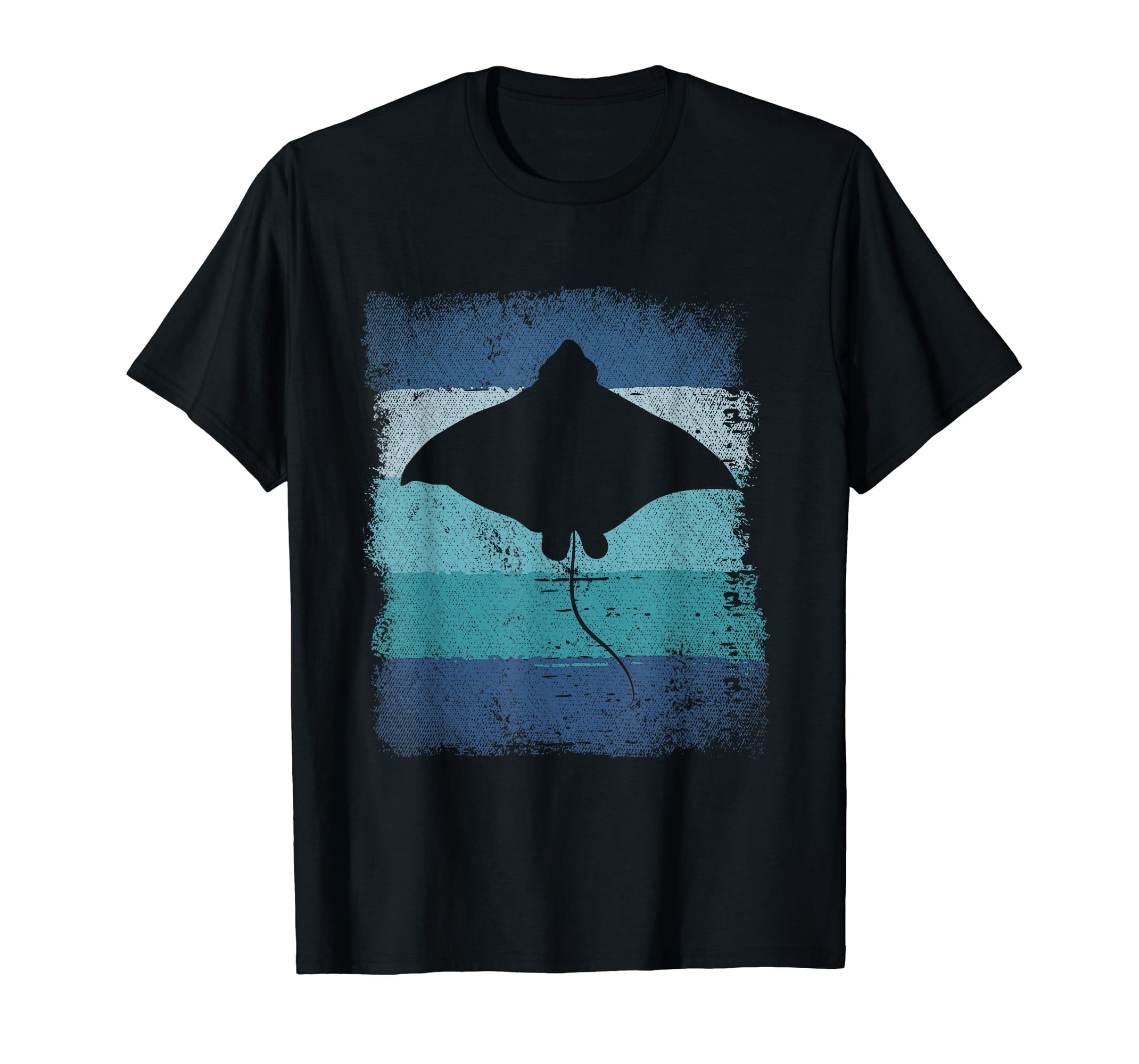 Ocean Animal Scuba Diving Stingray Retro Manta Ray T-Shirt Black Tee ...