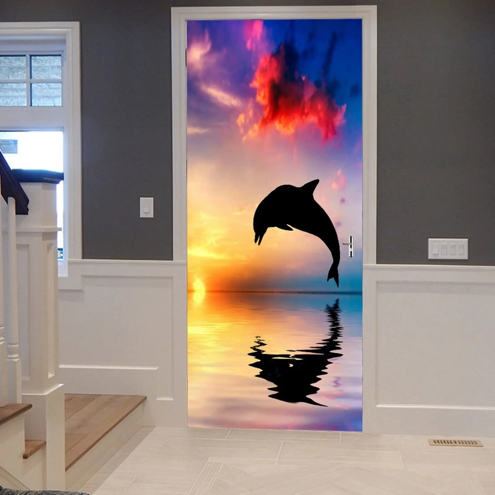 Ocean Animal Universe Door Sticker Sea Turtle Door Decal Removable ...