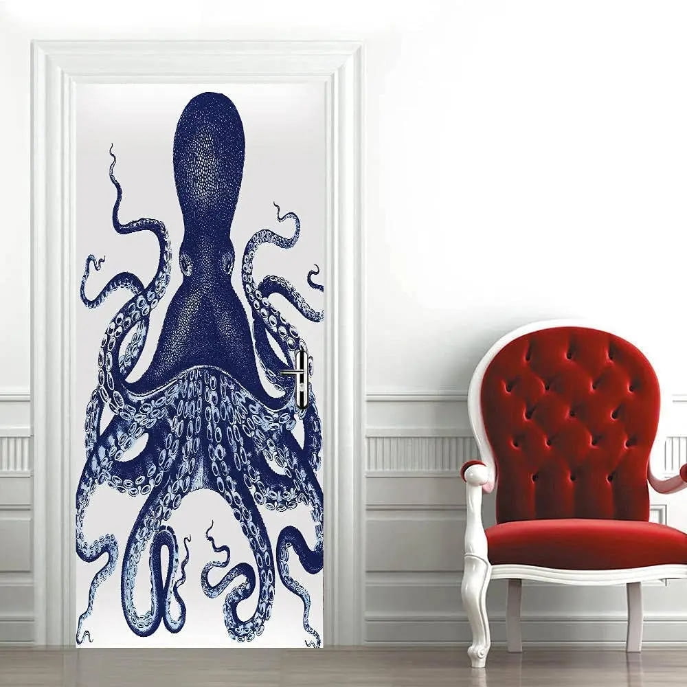 Ocean Animal Universe Door Sticker Sea Turtle Door Decal Removable ...