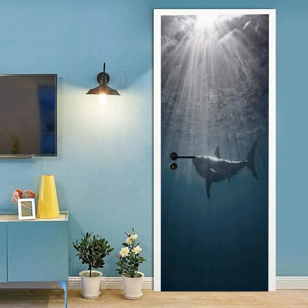 Ocean Animal Universe Door Sticker Sea Turtle Door Decal Removable ...