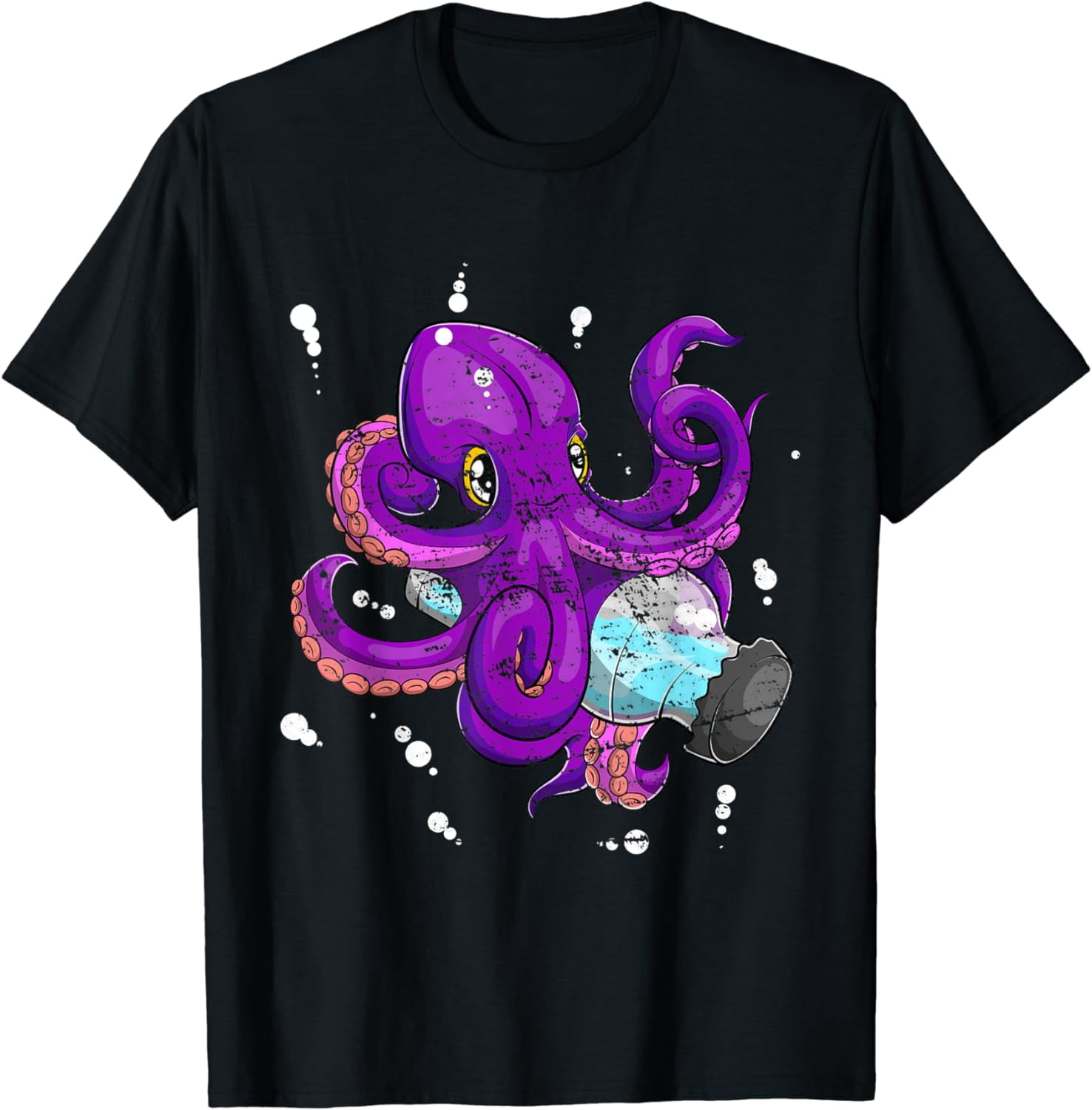 Ocean Animal Waves Aquarist Sea Lover Squid Octopus T-Shirt - Walmart.com