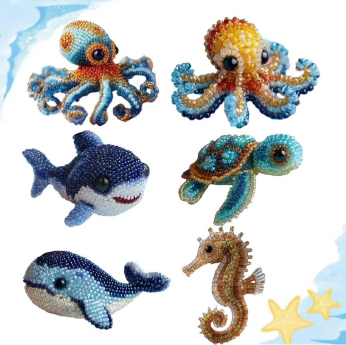 Ocean Animals 3D Diy Beadwork Craft Kits, 3D Ocean Animals DIY Beadwork ...
