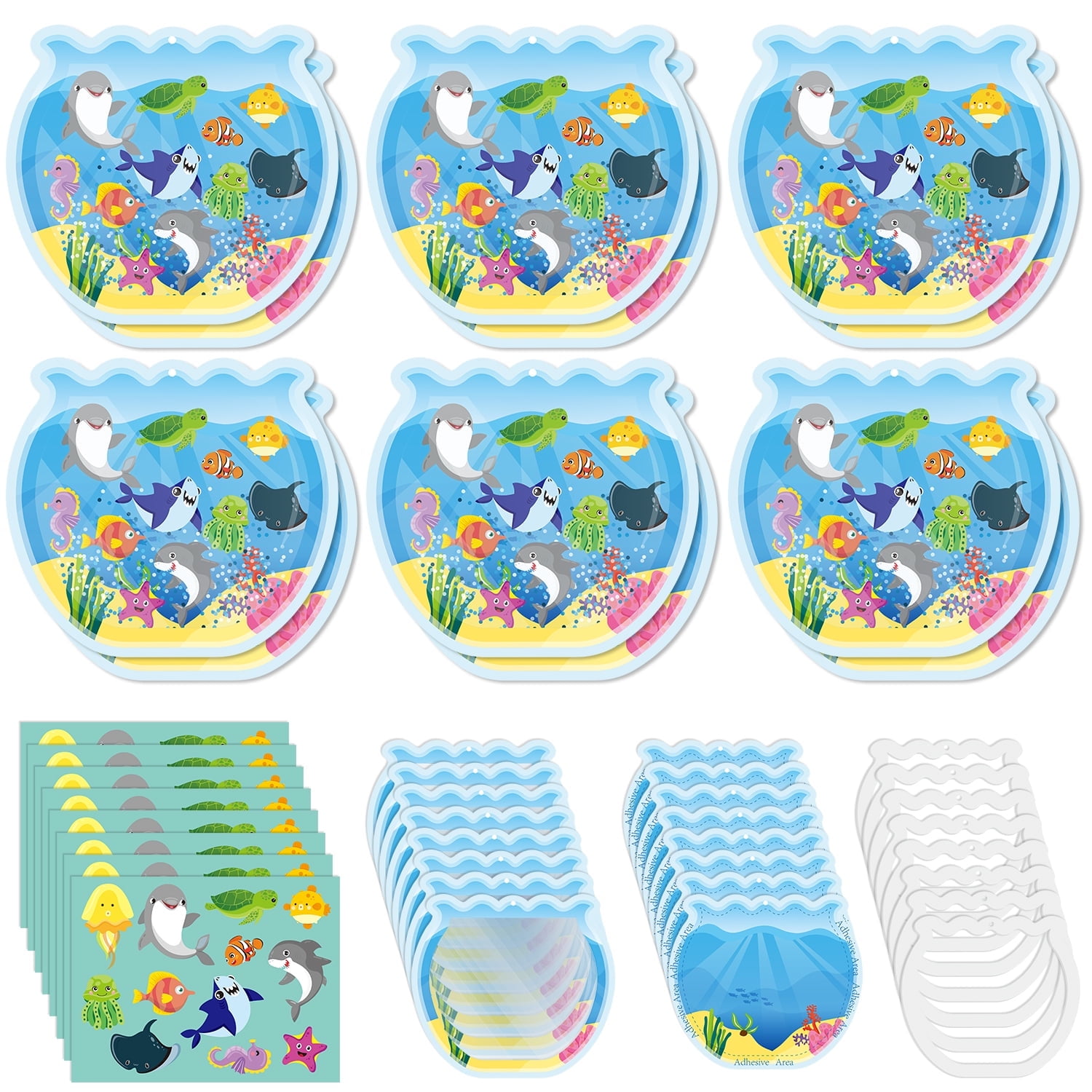 Ocean Animals Aquarium Scene DIY Fish Tank Craft Kit,12pcs - Walmart.com