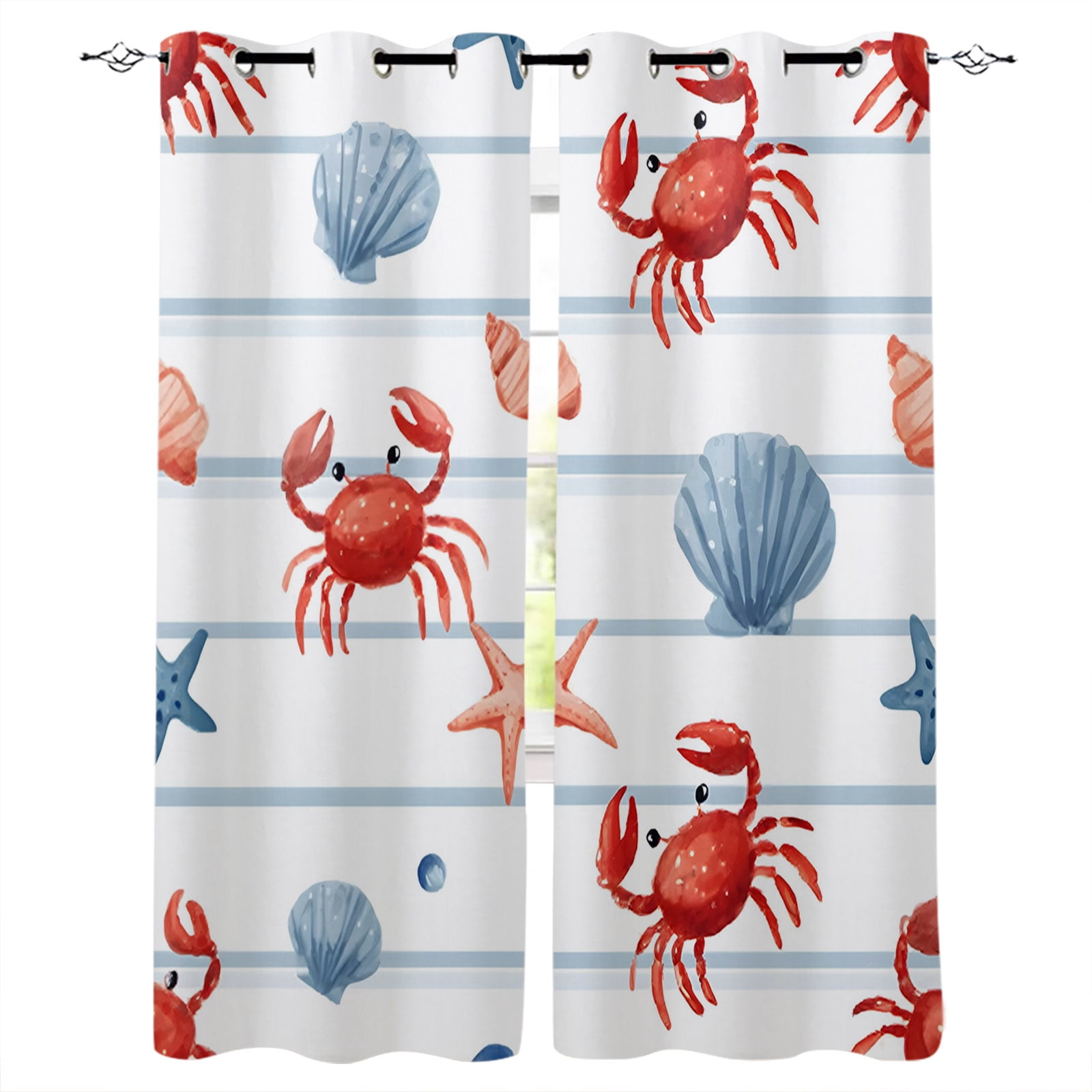 Ocean Animals Blackout Curtains for Bedroom/Living Room, Thermal ...