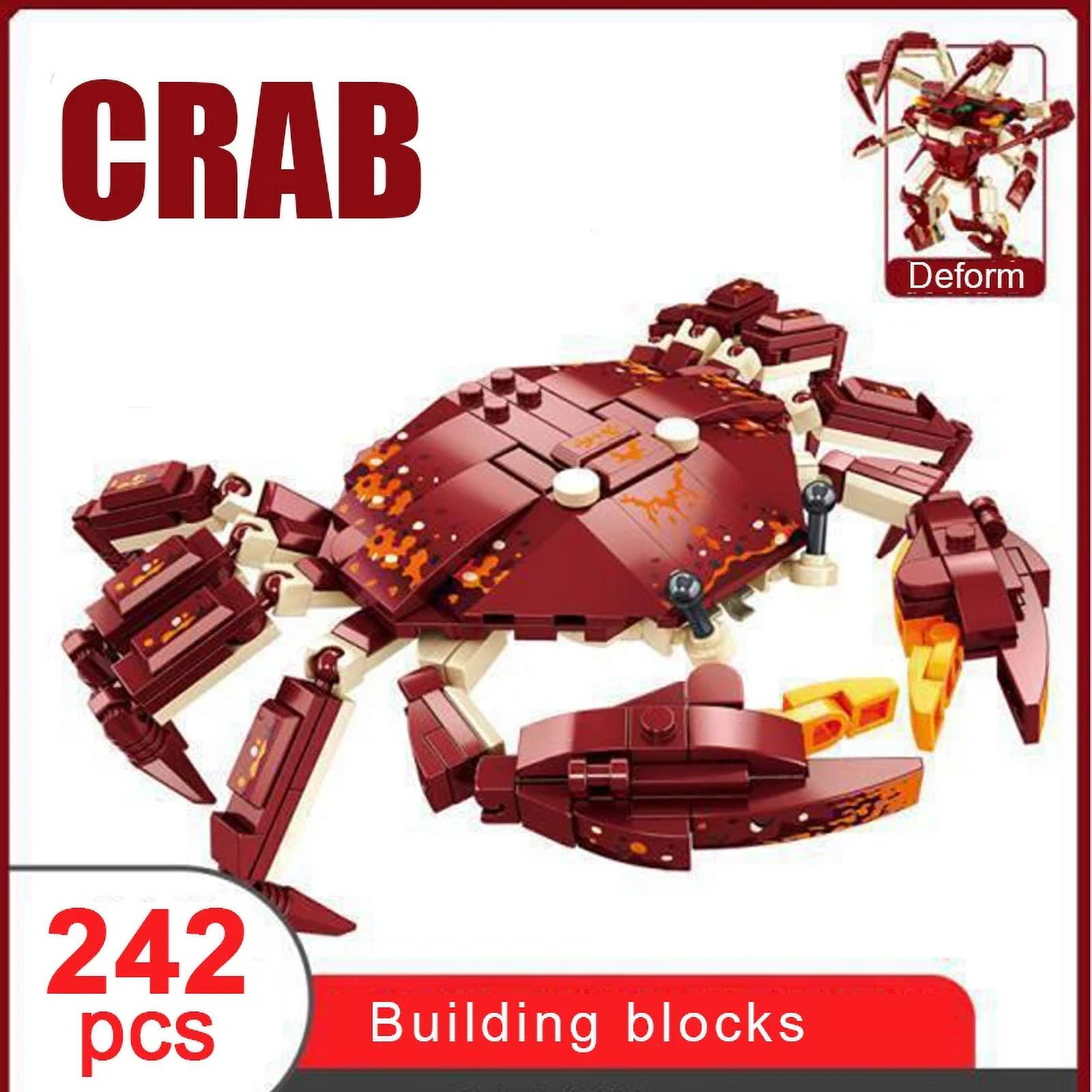 Ocean Animals Building Block DIY Creative Assembly Crab Shark Lobster ...
