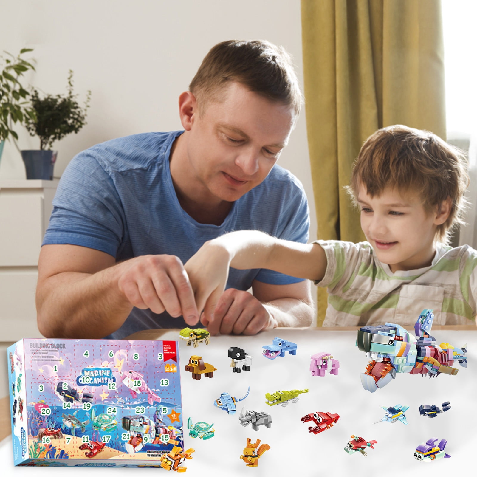 Ocean Animals DIY Building Blocks Christmas Advent Calendar 2025, 24 ...
