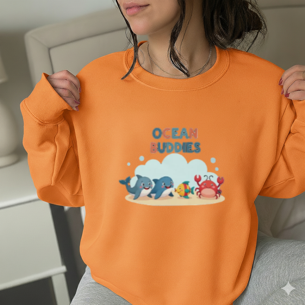 Ocean Animals Smiley Sea Squad Cute Marine Life Kids Ocean Lover Art ...