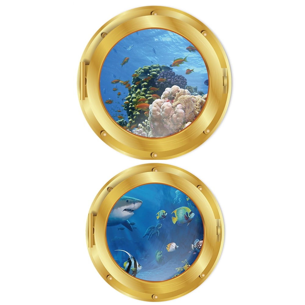 Ocean Animals Window Wall Stickers, Cruise Ship Porthole Stickers For ...