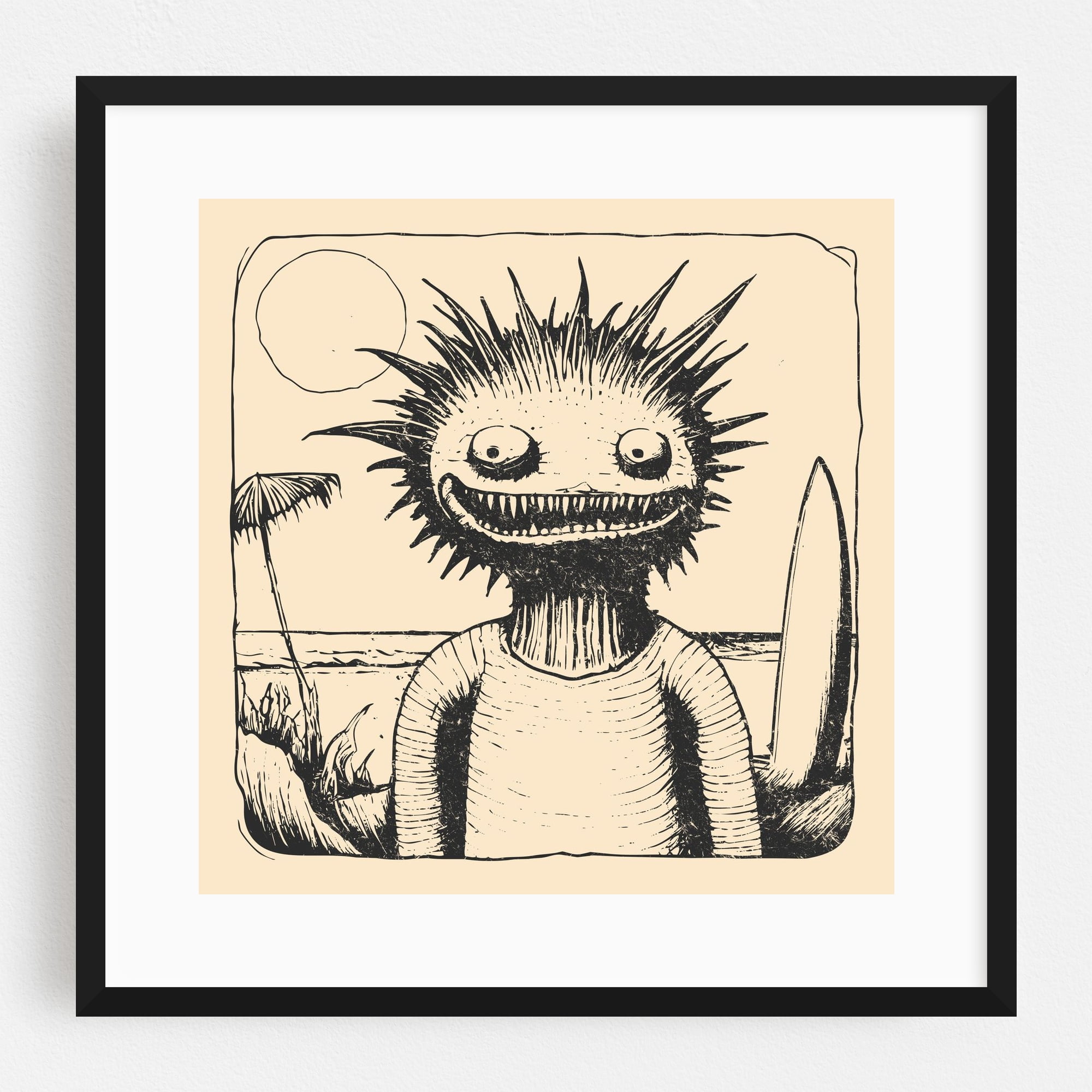 Ocean Anomaly - Illustration Surrealism Humor Sketch Creepy Black and ...