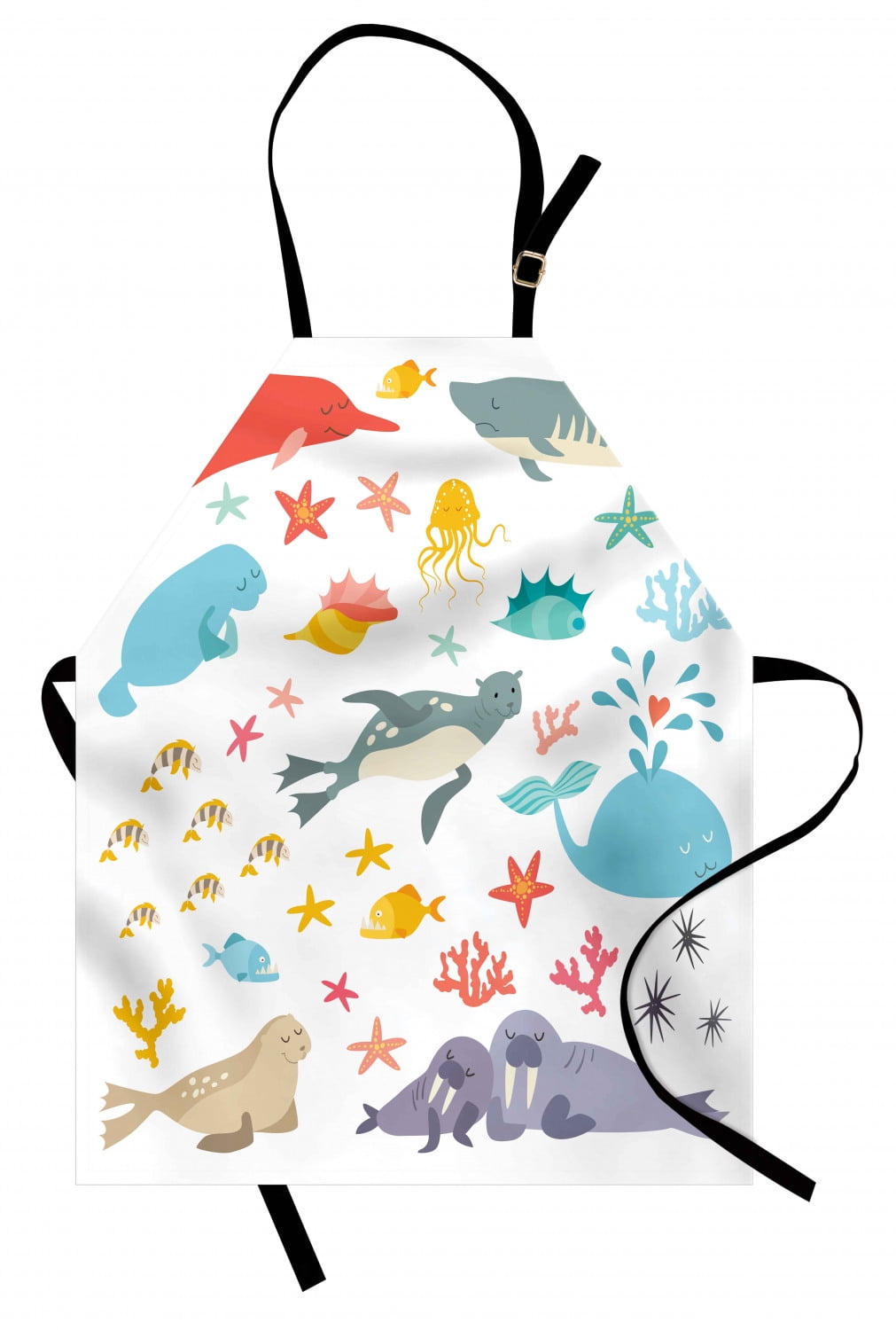 Ocean Apron Whale Squid Sea Lion Shark Jellyfish Clownfish Dolphin ...