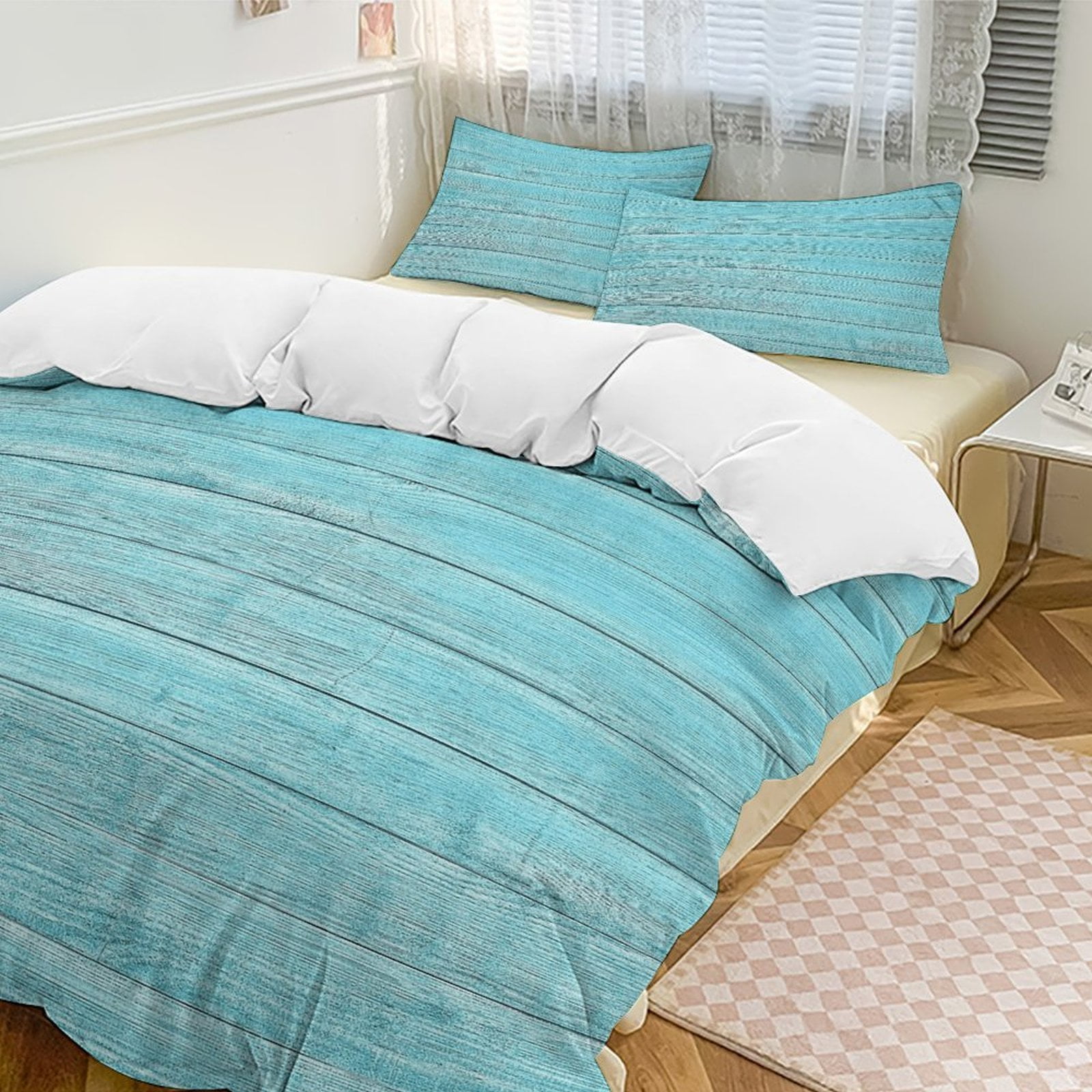 Ocean Aqua Blue Teal Old Wood Turquoise 3D Set Duvet Cover Quilt Cover ...