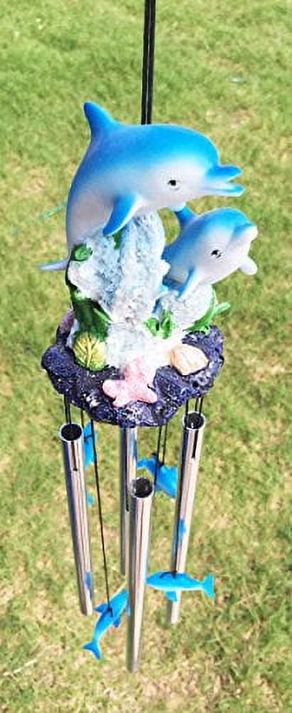 Ocean Aqua Marine Dolphin Family Swimming Resonant Relaxing Wind Chime ...