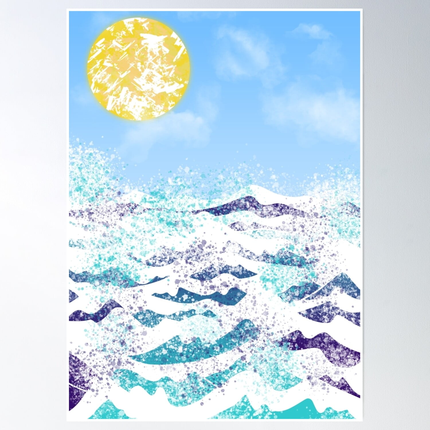 Ocean At Noon Poster Wall Art, Modern Wall Decor, 24x36 UNFRAMED ...