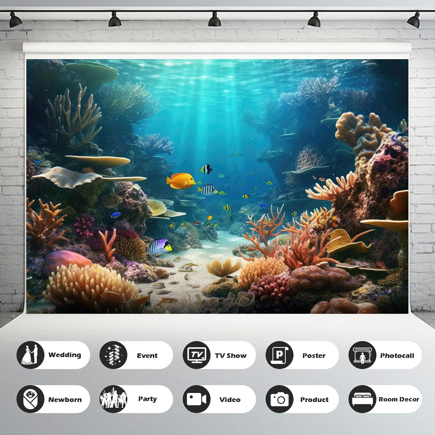 Ocean Backdrop Under The Sea Panorama Photography Background Underwater ...