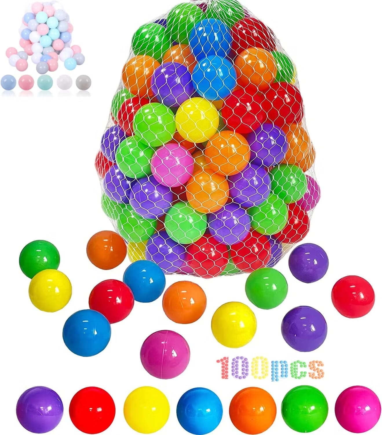 Ocean Balls Toys Balls For Boys Girls 100PCS Kids Ball Colorful Fun ...