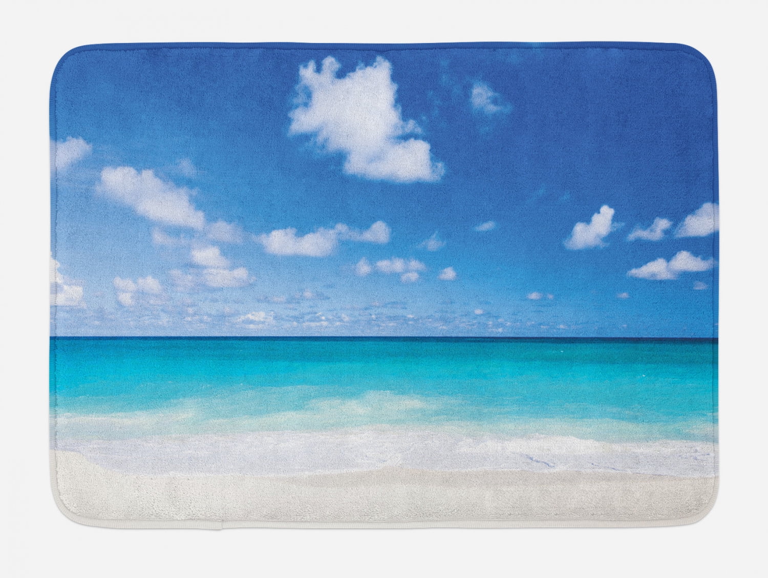 Ocean Bath Mat, Tropical Exotic Sandy Beach Caribbean Sea Bay Barbados ...