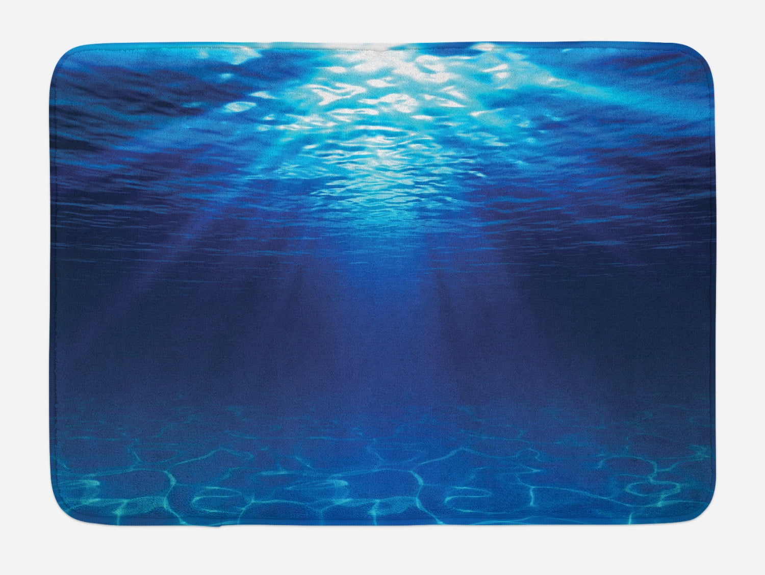 Ocean Bath Mat, Underwater View with Sandy Seabed Aquatic Scenes ...