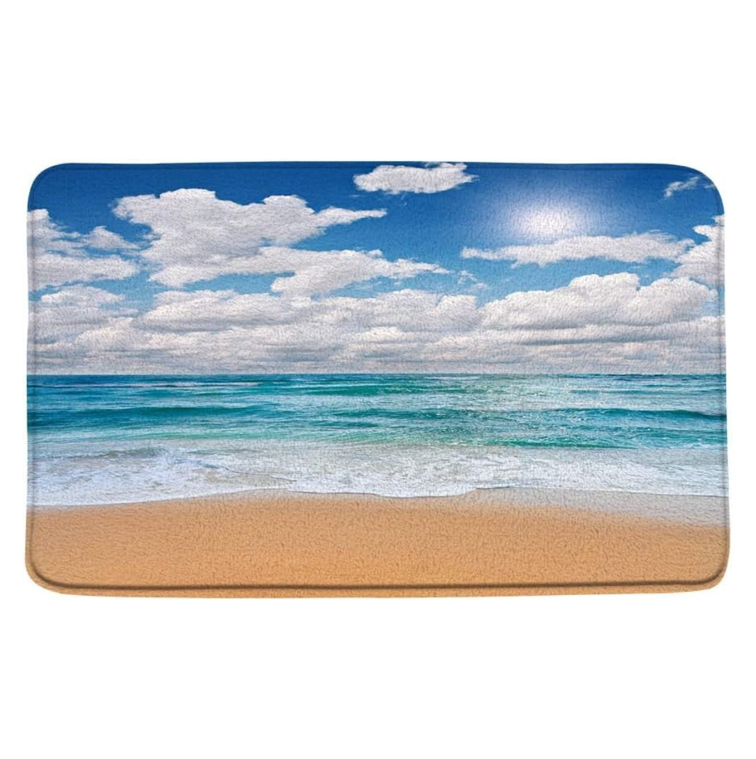 Ocean Beach Bath Mat Tropical Sea Summer Seaside Scene Hawaii Island ...