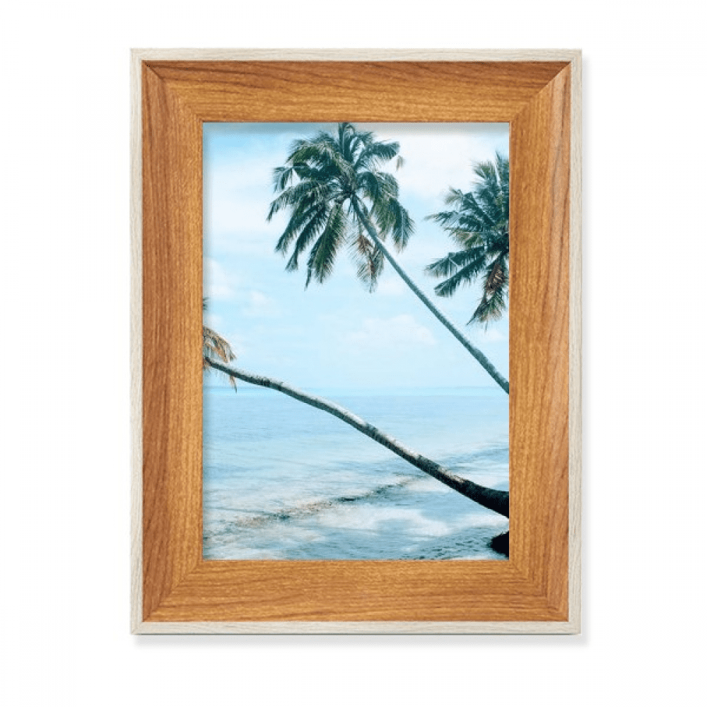 Ocean Beach Green Tree Picture Desktop Wooden Photo Frame Display ...