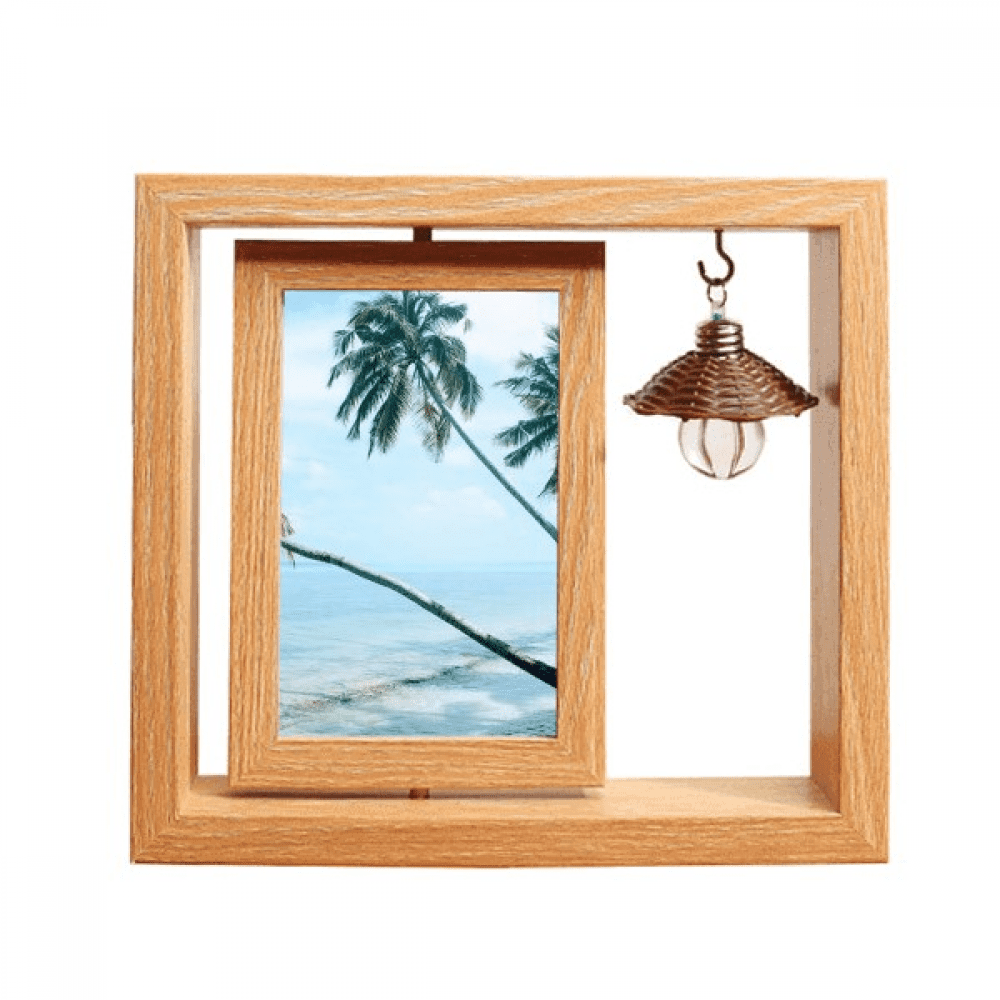 Ocean Beach Green Tree Picture Wooden Rotating Picture Photo Frame 4x6 ...
