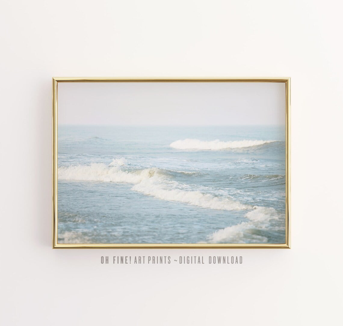 Ocean Beach Landscape Beach Ocean Waves Coastal Poster Unframed Paper ...