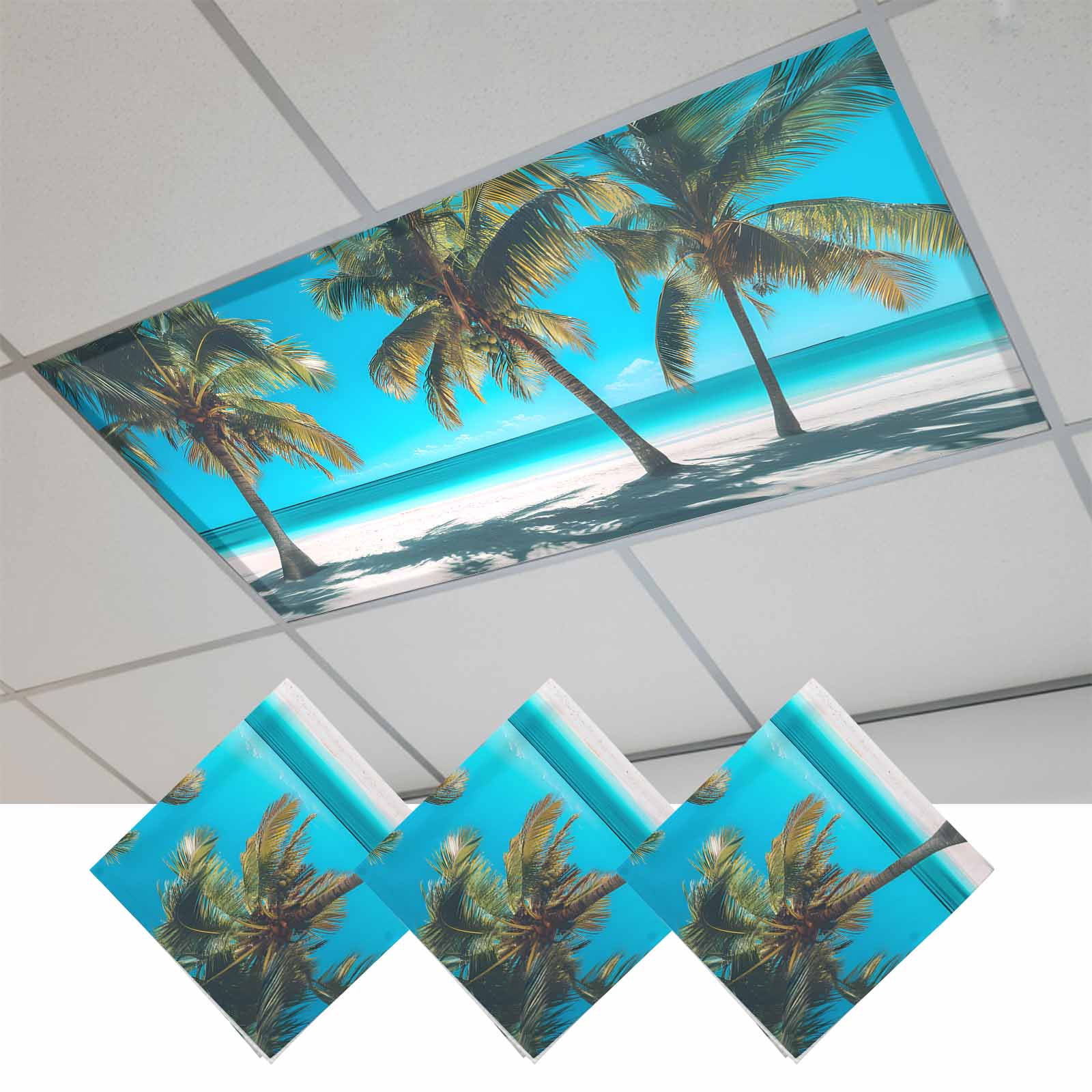 Ocean Beach Magnetic Fluorescent Light Covers for Ceiling Lights 2x4 ...