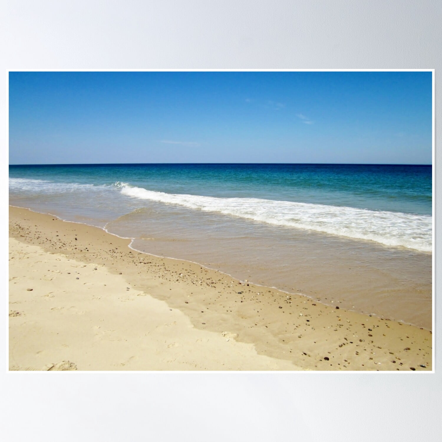 Ocean Beach On A Clear Summer Day Poster Wall Art, Modern Wall Decor ...