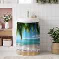 Ocean Beach Small Cabinet Curtain 11''x13'', Palm Trees Summer Tropical ...