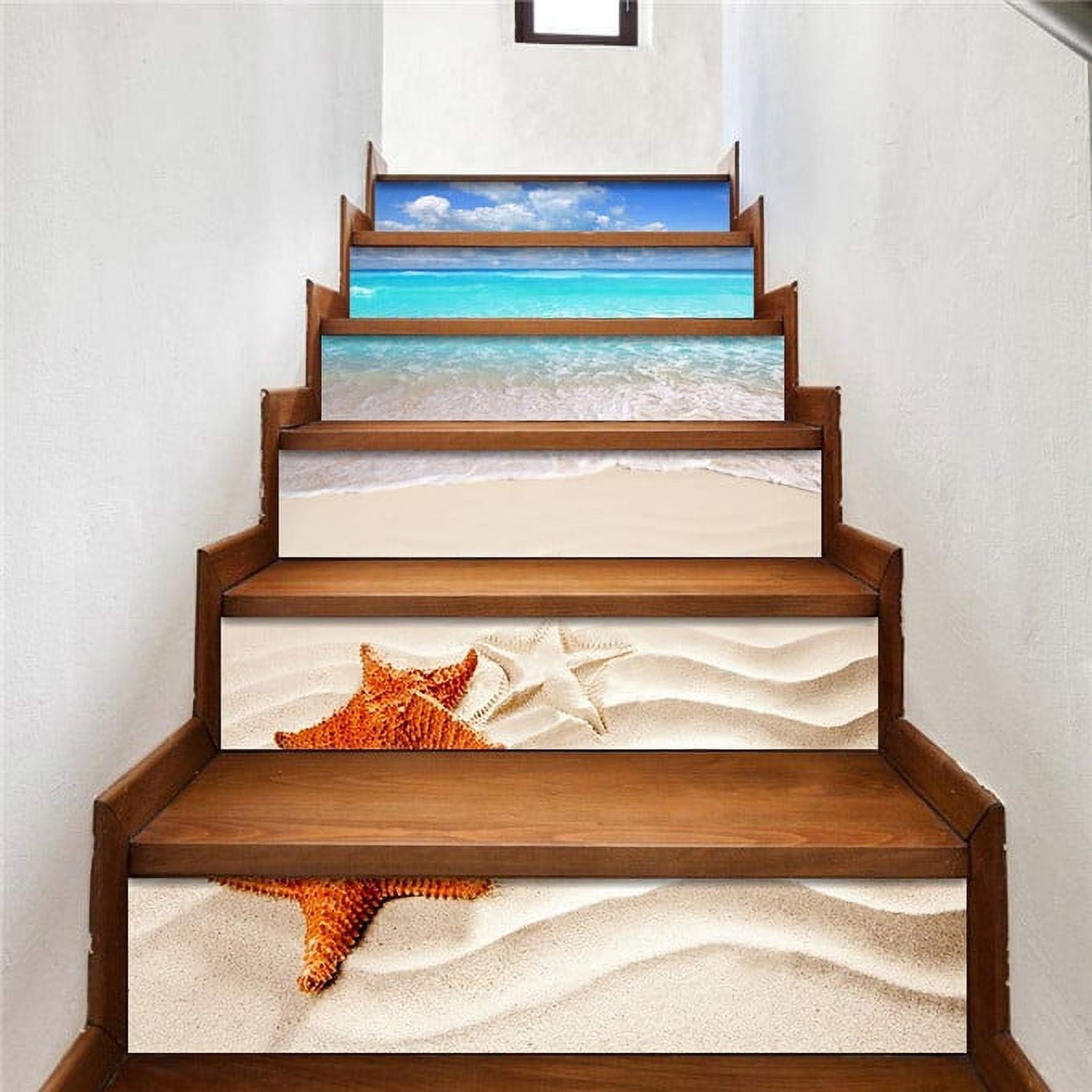 Ocean Beach Stair Stickers Seaside Sunrise Staircase Riser Decals ...