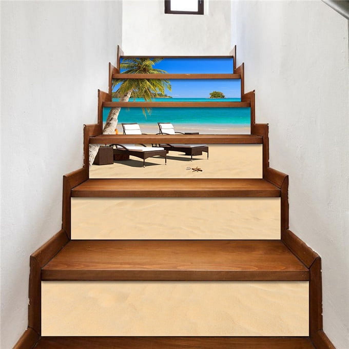 Ocean Beach Stair Stickers Seaside Sunrise Staircase Riser Decals ...