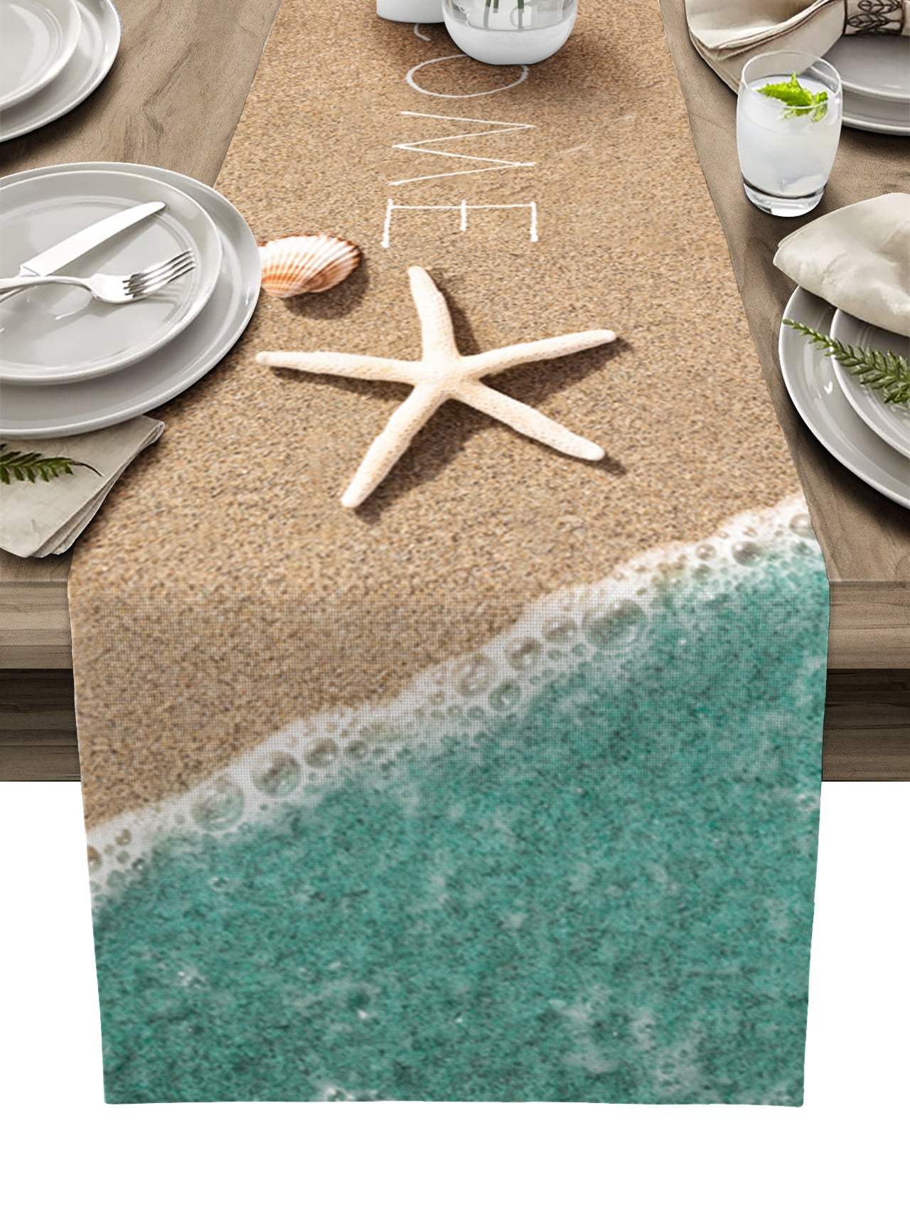 Ocean Beach Star Shell Table Runner Wedding ration Home Dinner Table r ...