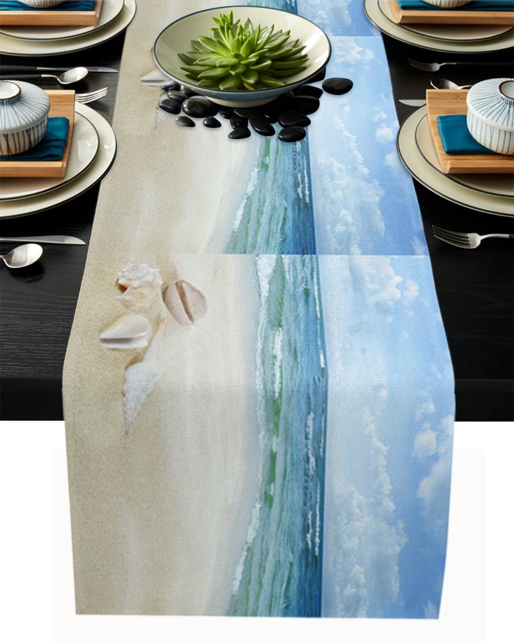 Ocean Beach Star Shell Table Runner Wedding ration Home Dinner Table r ...