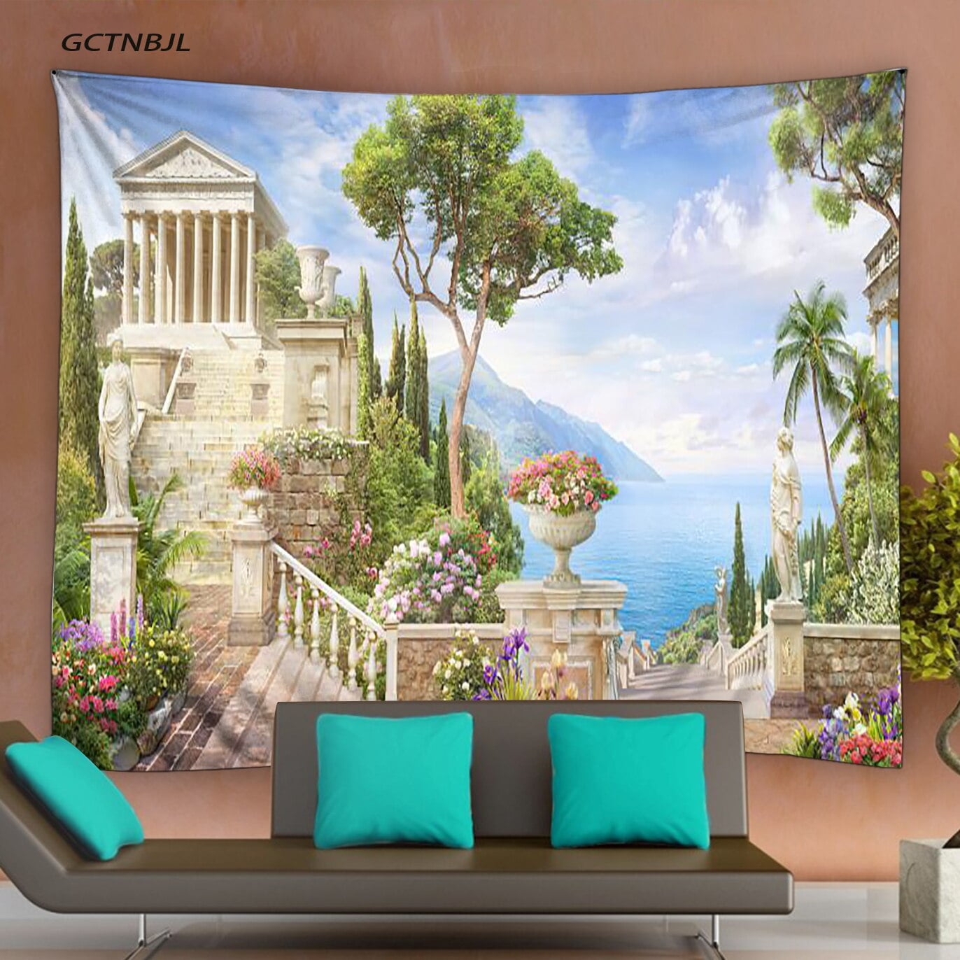 Ocean Beach Tapestry Wall Hanging Sea Coconut Tree Wall Tapestry ...