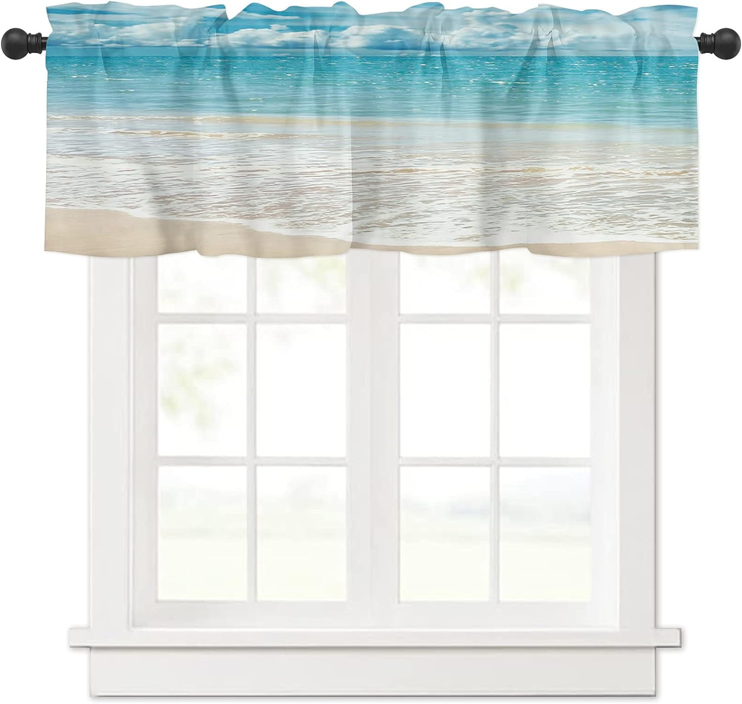 Ocean Beach Theme Valances for Windows Natural Tropiacl Sea Blue Sky ...