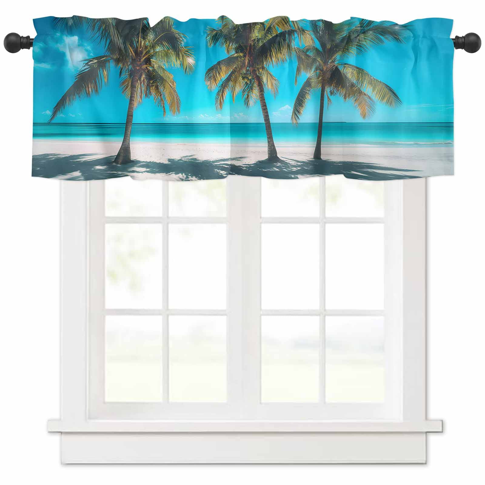 Ocean Beach Valances for Windows Farmhouse Kitchen Curtains Valances ...