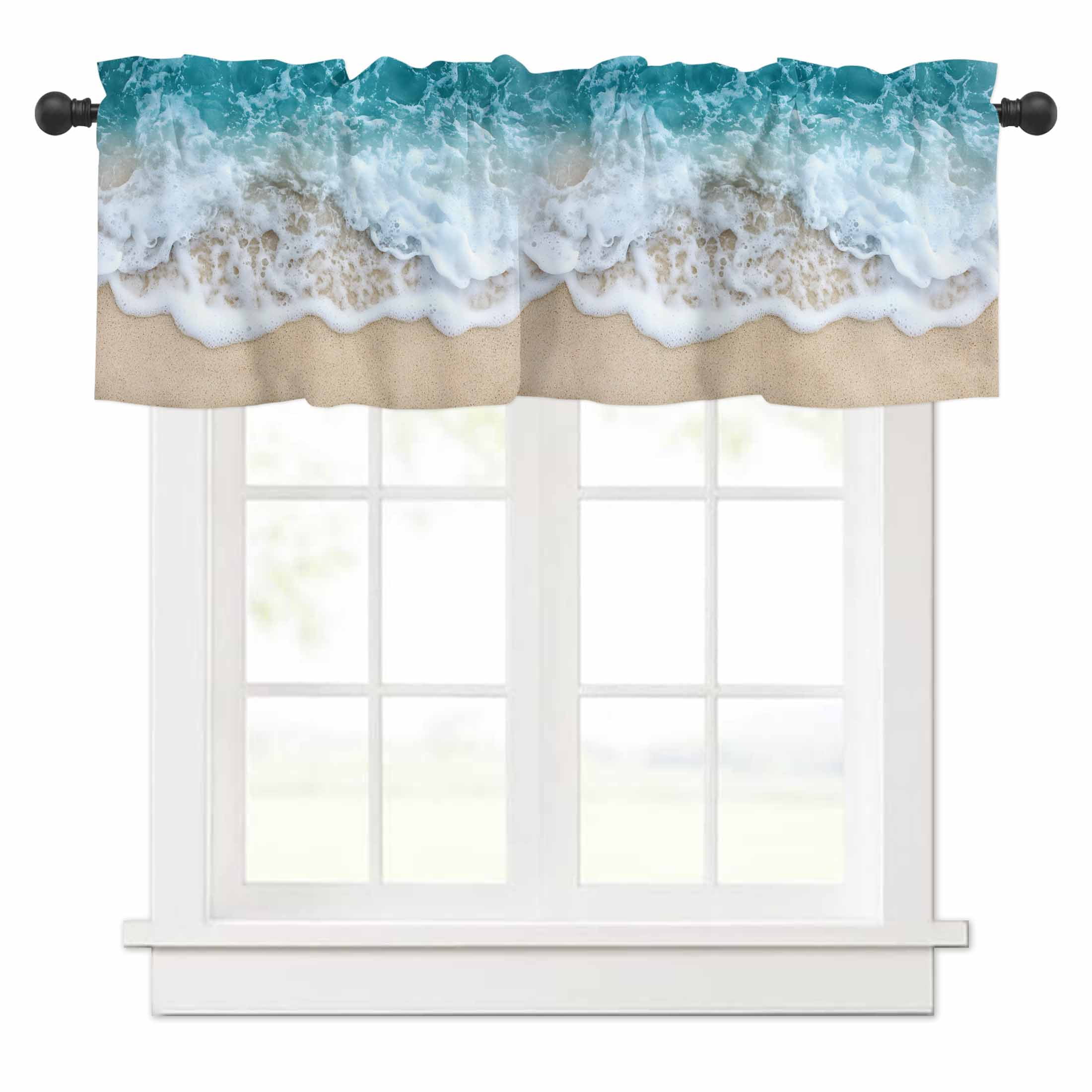 Ocean Beach Valances for Windows Summer Rod Pocket Curtain Valance ...
