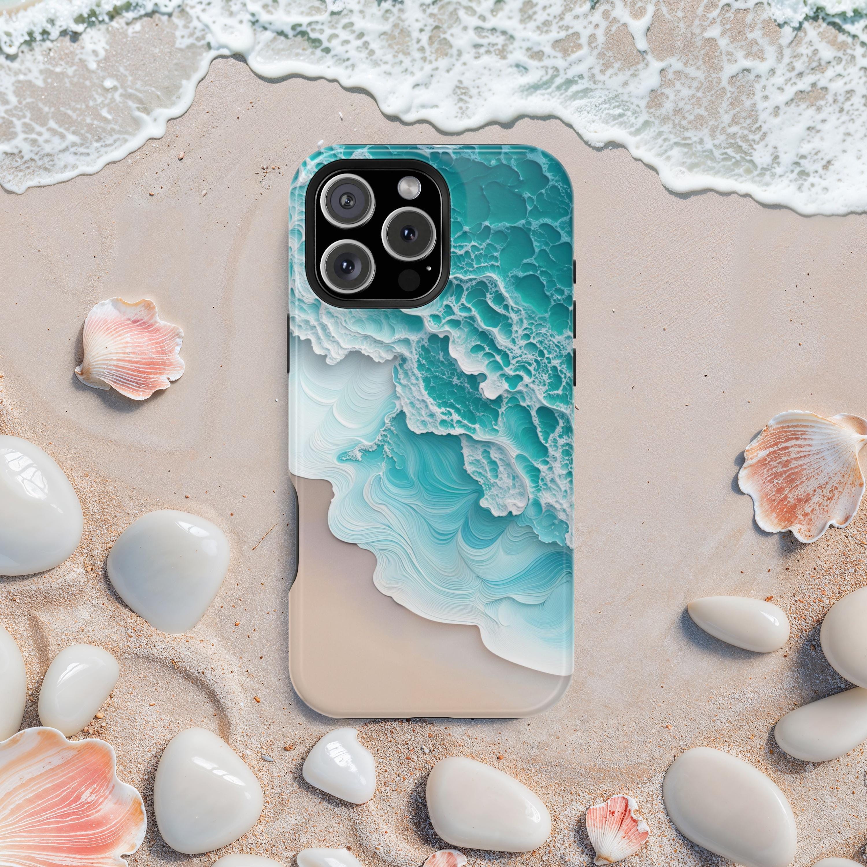 Ocean Beach Waves Phone Case Coastal Surf Art for iPhone 17 11 12 13 14 ...