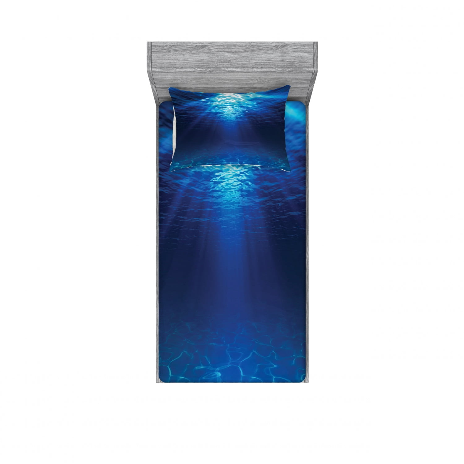Ocean Bedding Set with Sheet & Covers, Underwater View Sandy Seabed ...