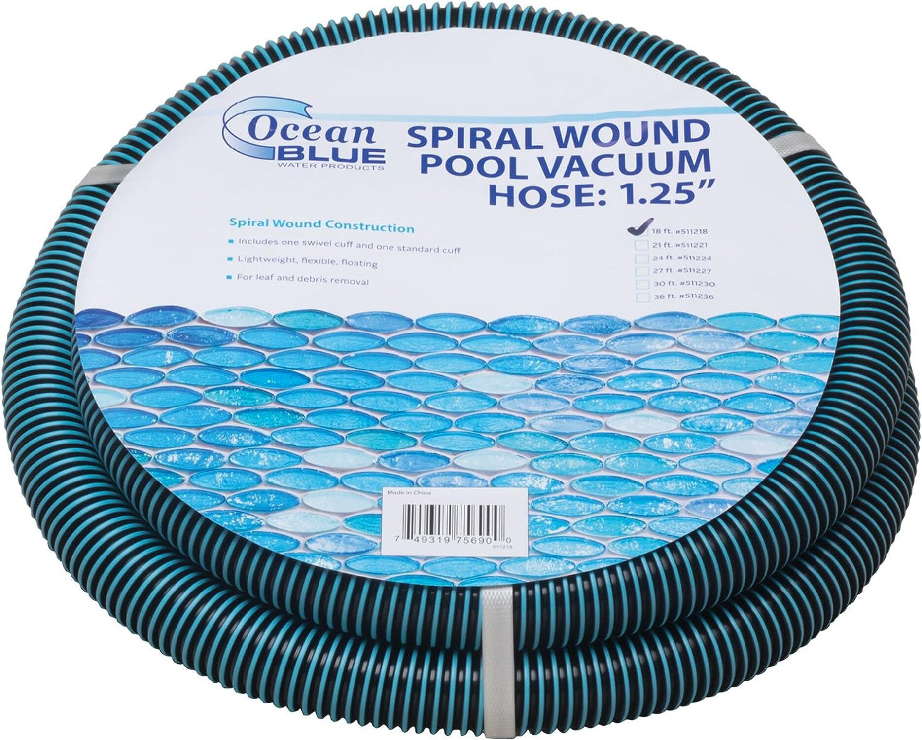Ocean Blue 511224 Vacuum Hose 1.25" x 24' Spiral Wound w/ Swivel ...