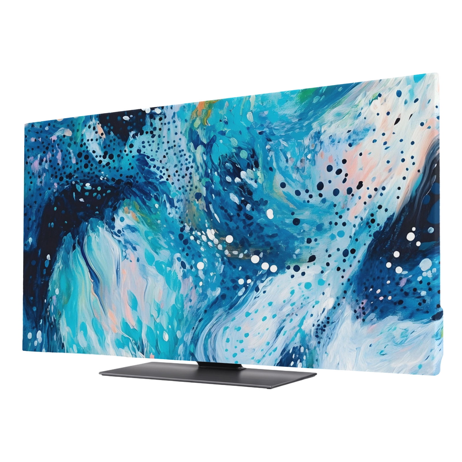 Ocean Blue Abstract TV Cover for 50 Inch Screen,Stretch Fabric ...