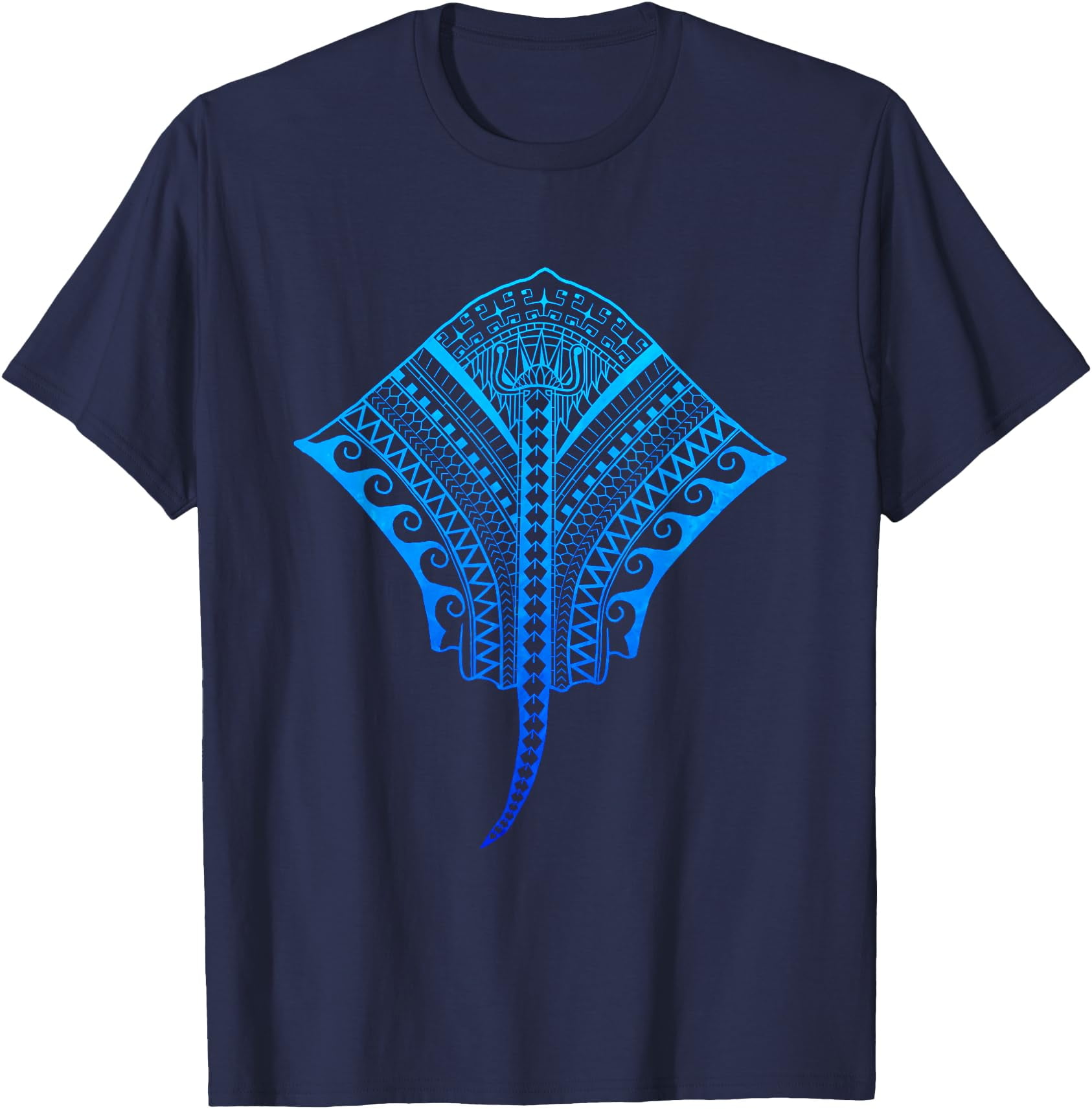 Ocean Blue Hawaiian Tribal Stingray Island Beach Softstyle Unisex T ...