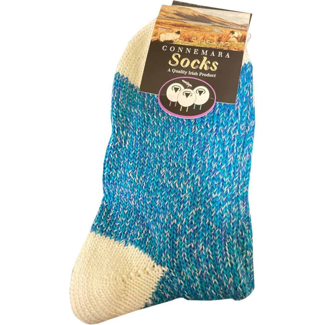 Ocean Blue Merino Wool Blend Connemara Sock For Men Made By Grange ...