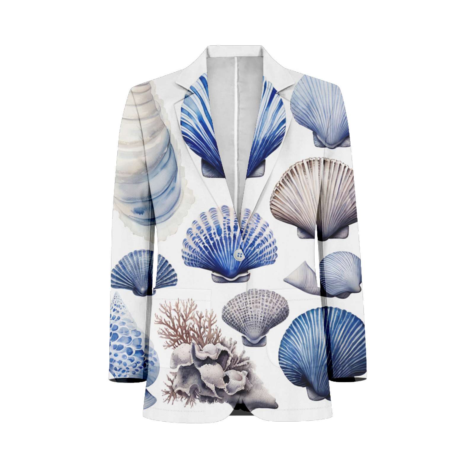 Ocean Blue Seashell Coral Men's Suit Blazer Casual Party Wear Slim Fit ...