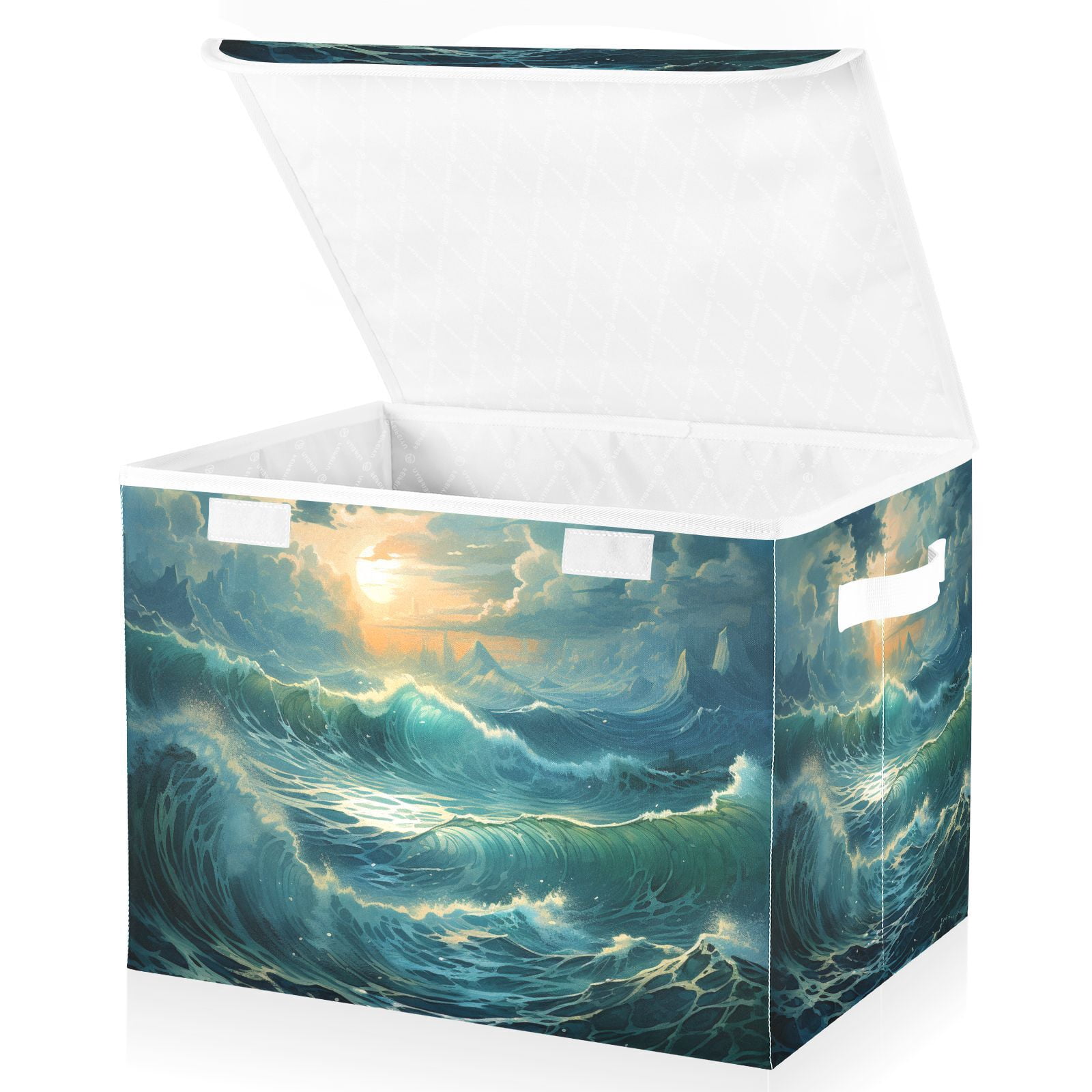 Ocean Blue Storage Basket for Shelves Foldable Container Organizer for ...