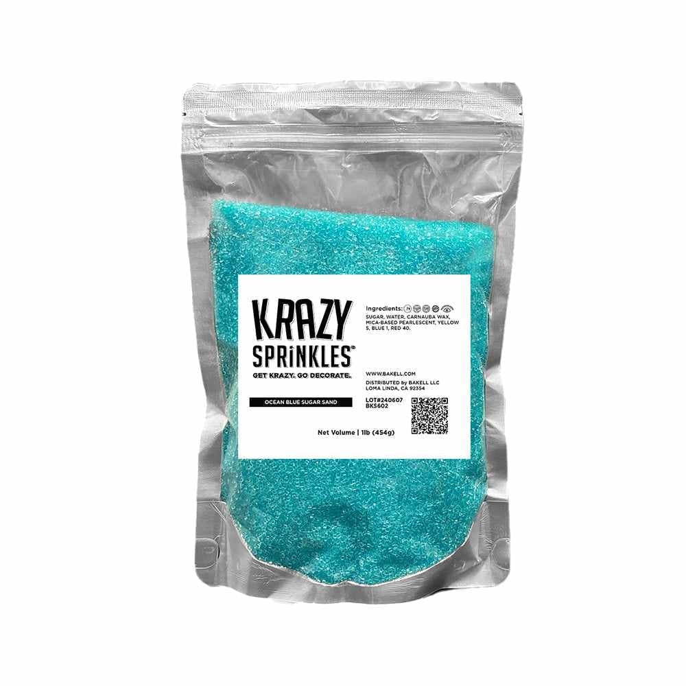Ocean Blue Sugar Sand (1 pound) Candy Decor for Cakes, Ice Cream ...