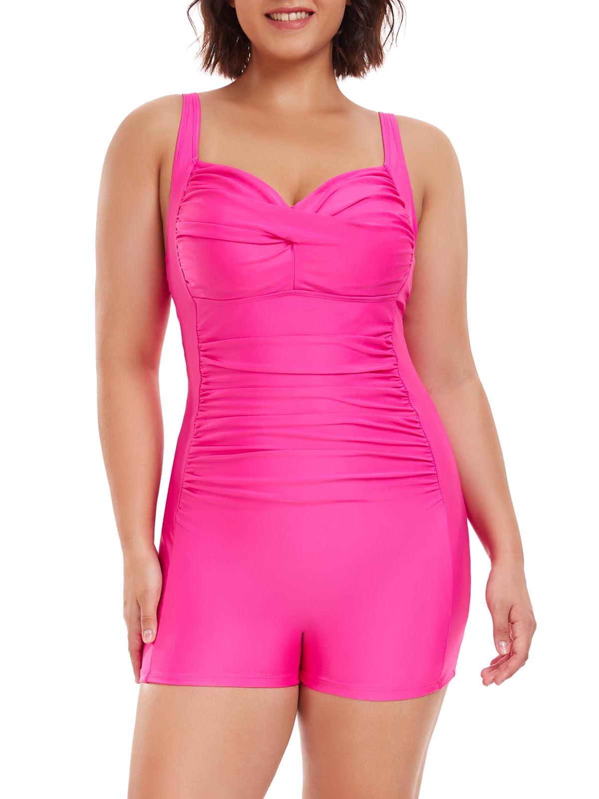 Ocean Blues Women’s One Piece Swimsuit Plus Size Swimwear With Boyleg ...