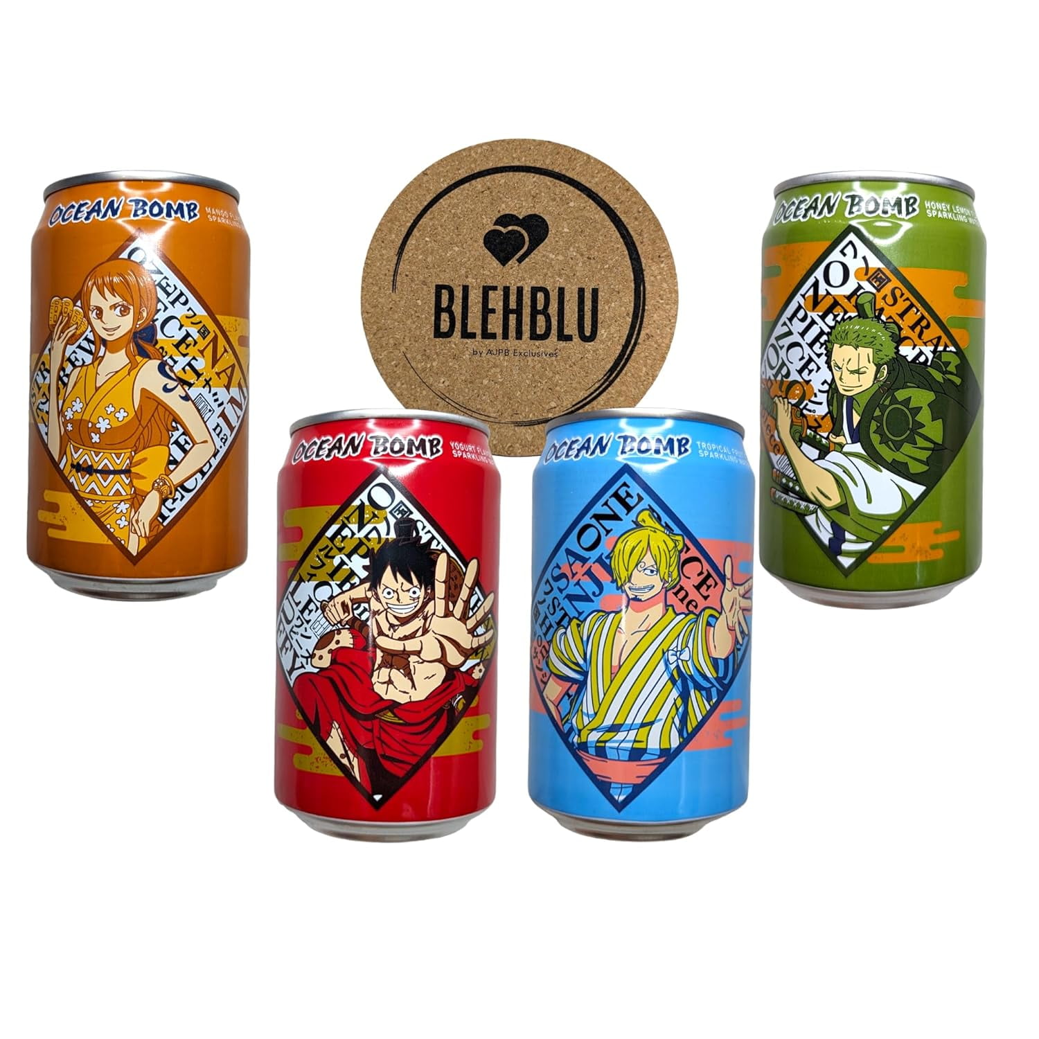 Ocean Bomb Carbonated Water One Piece Collectible Can Drink Luffy Sanji ...