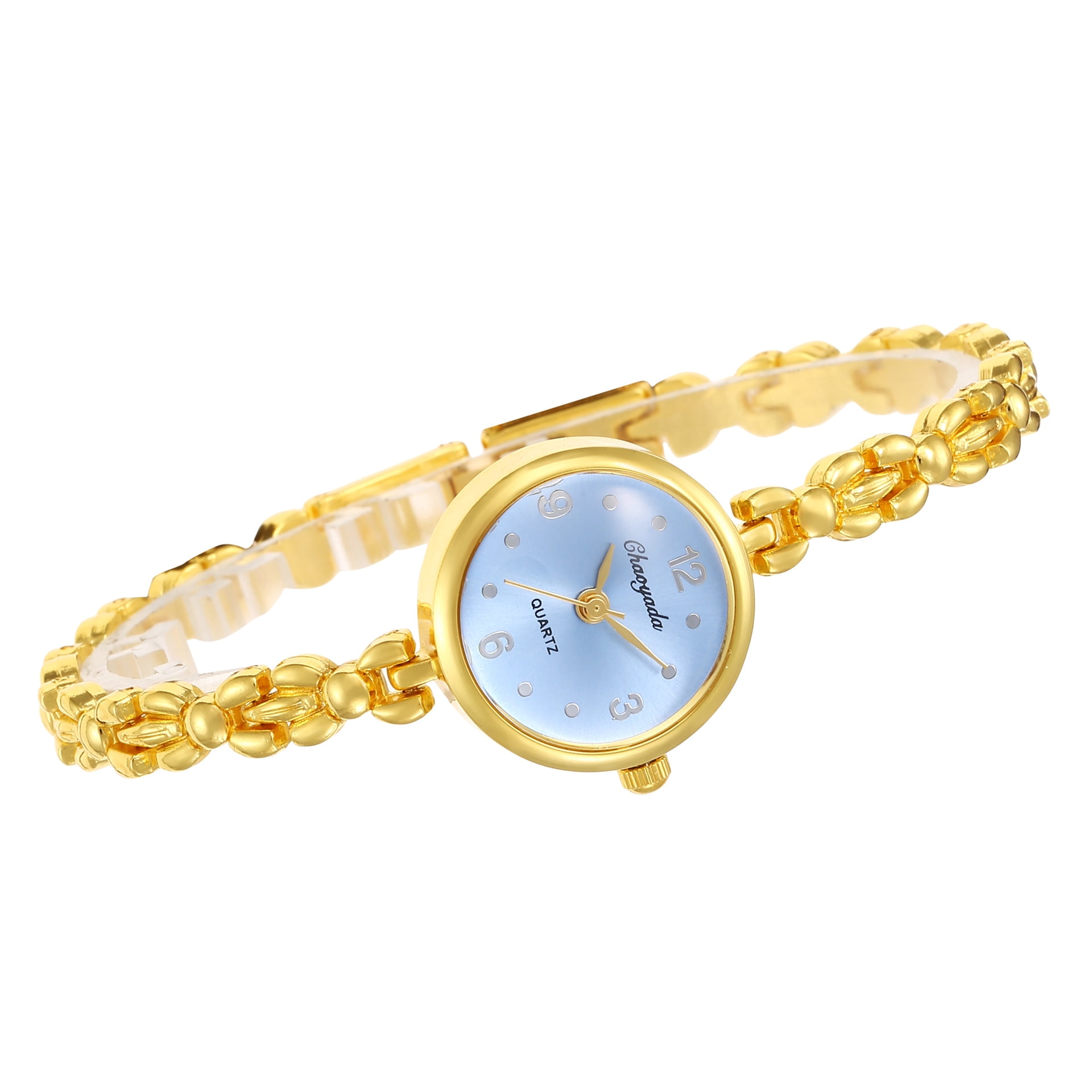Ocean Breeze Blue Dial Watch - Light Blue Golden Chain Watch, Summer ...
