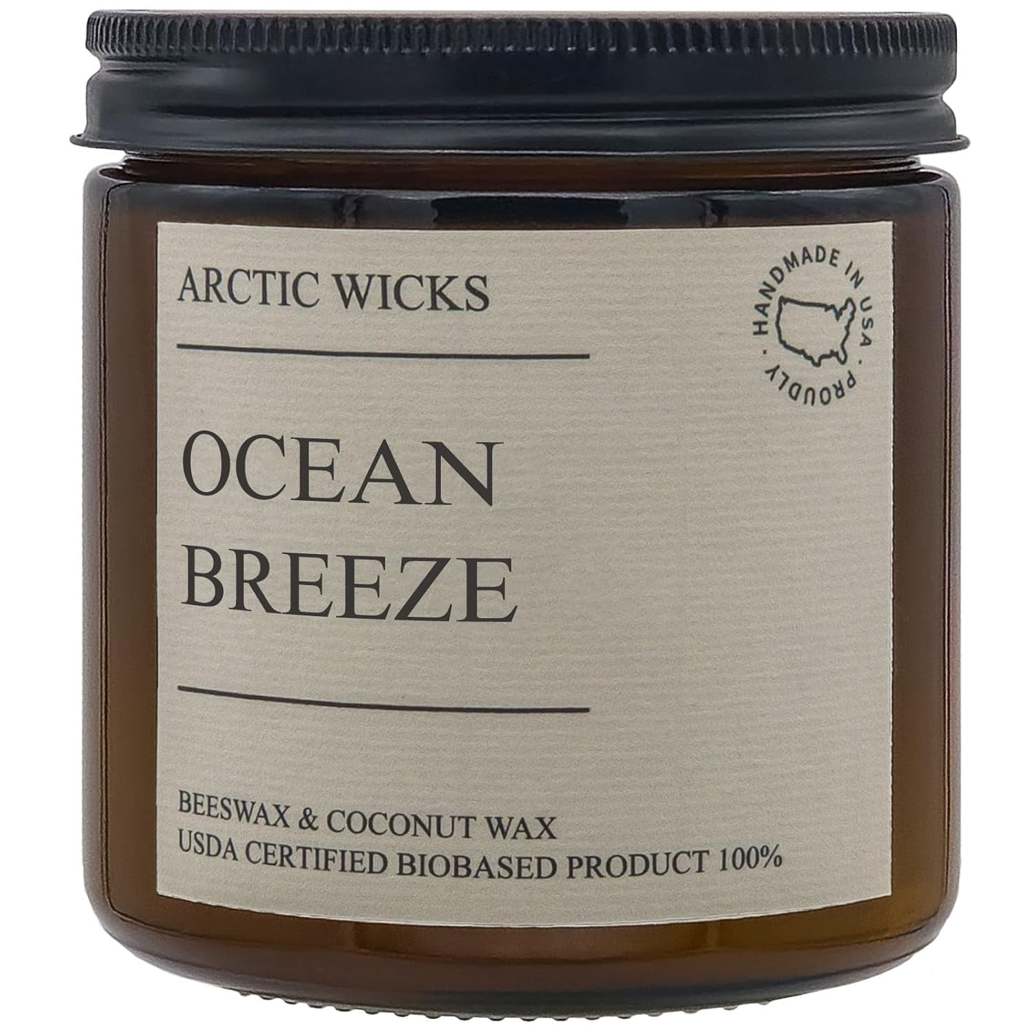 Ocean Breeze Candles | Coconut & Beeswax Candles | 16oz Amber Scented ...