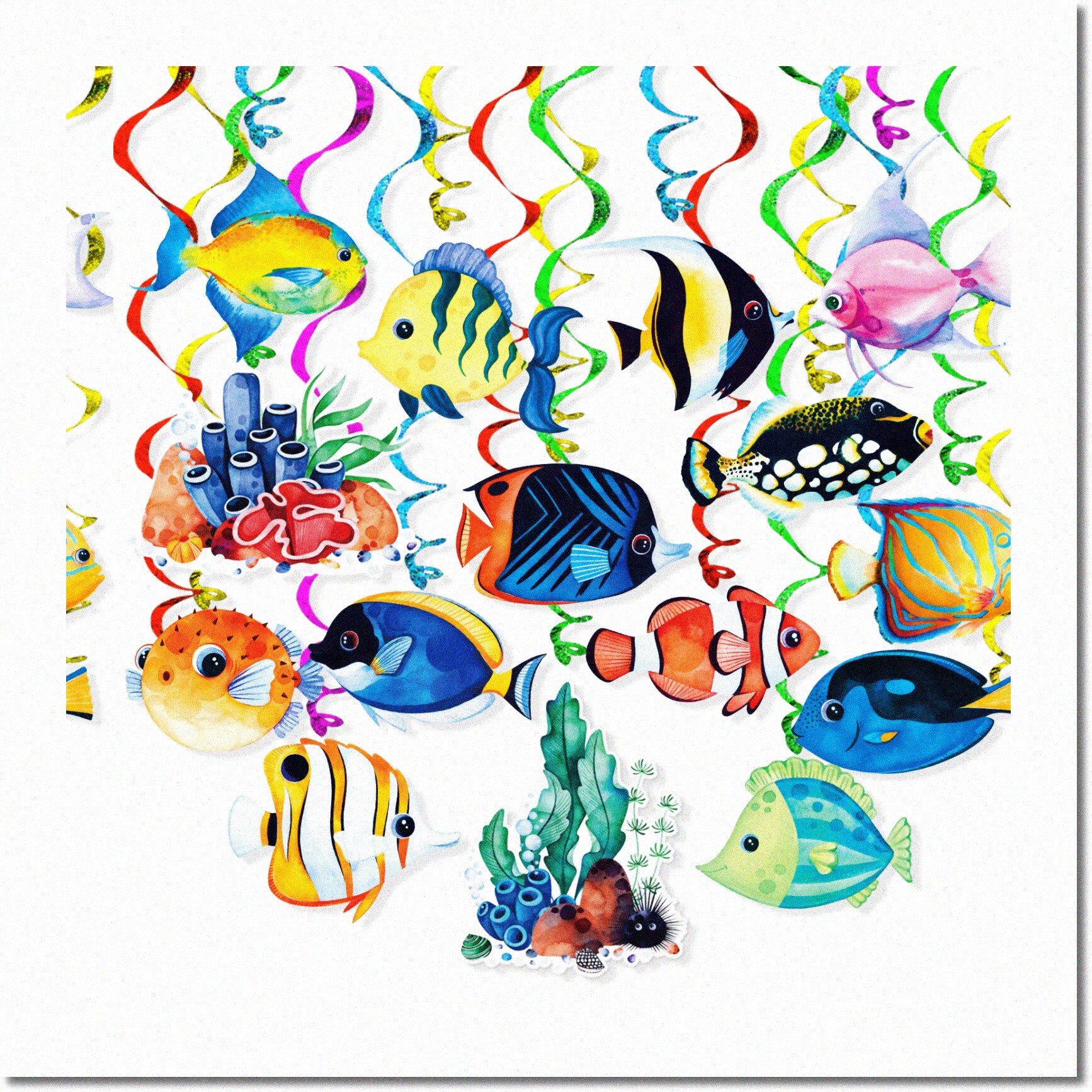 Ocean Breeze Celebration Pack: Tropical Fish Hanging Swirls, Streams ...